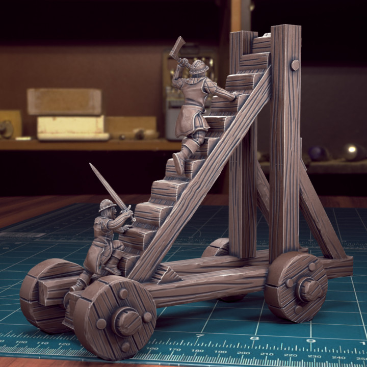 3D Printable Siege Ladder Crew [Pre-Supported] by TytanTroll Miniatures
