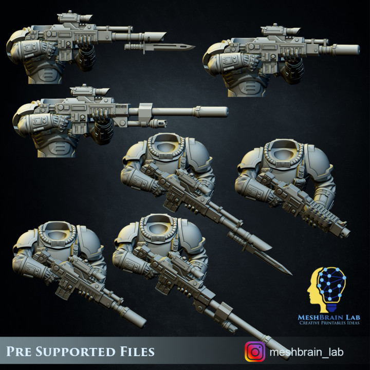 3D Printable Imperial Marine Scout Squad Builder by MeshBrain Lab