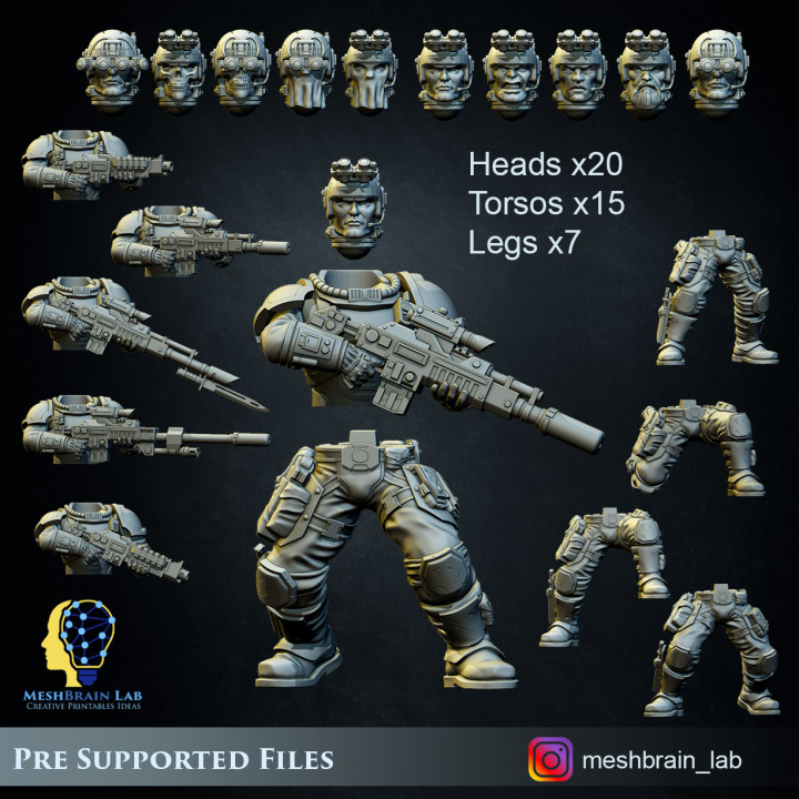 3D Printable Imperial Marine Scout Squad Builder by MeshBrain Lab