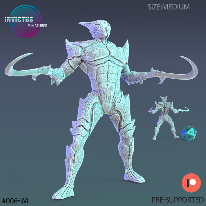 3D Printable One Eye Allien Infantry / Space Cyclops / Double Blade ...