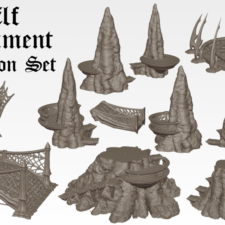 3D Printable Dark Elf Environment - Structures by Dani Amengual