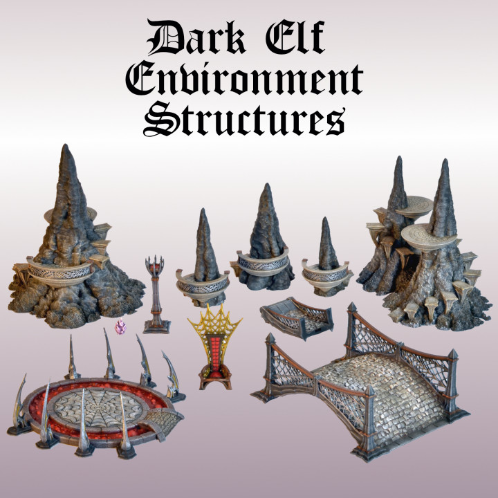 3D Printable Dark Elf Environment - Structures by Dani Amengual