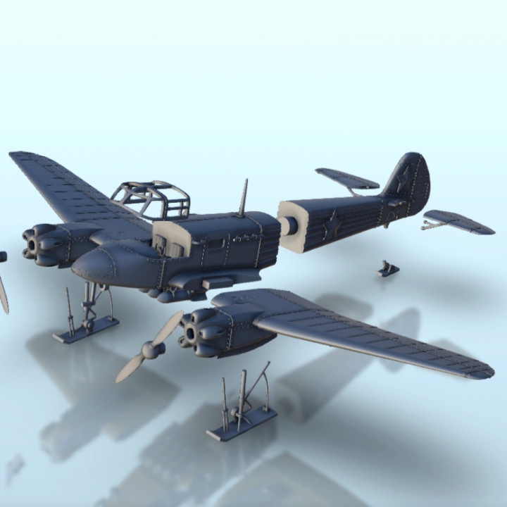 3D Printable Yakovlev Yak-6 (on skis version) - Soviet army WW2 Second ...