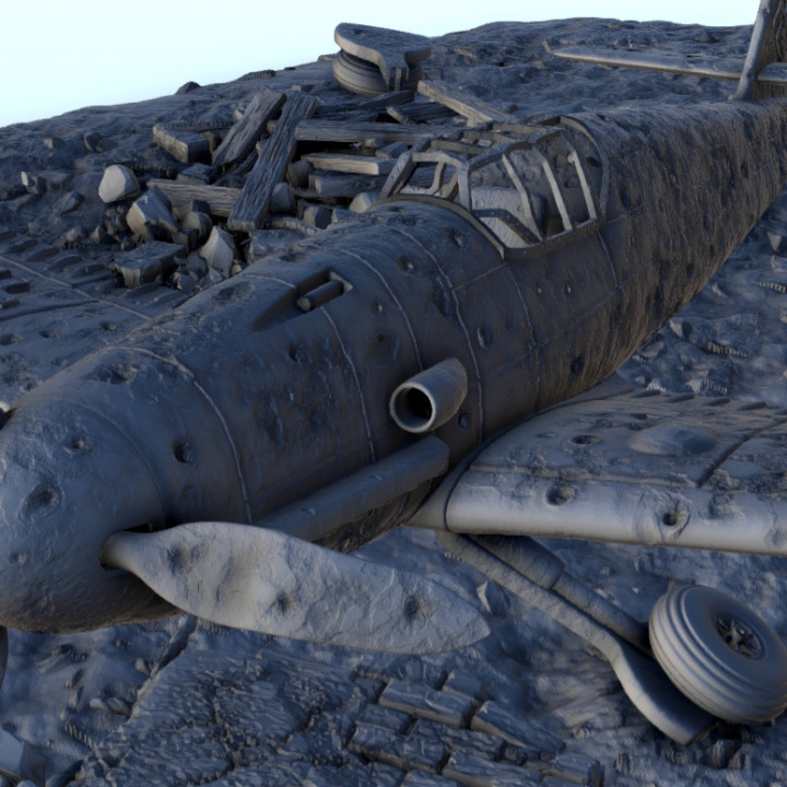 3D Printable Airplane carcass of crashed Messerschmitt Bf 109 - Germany ...