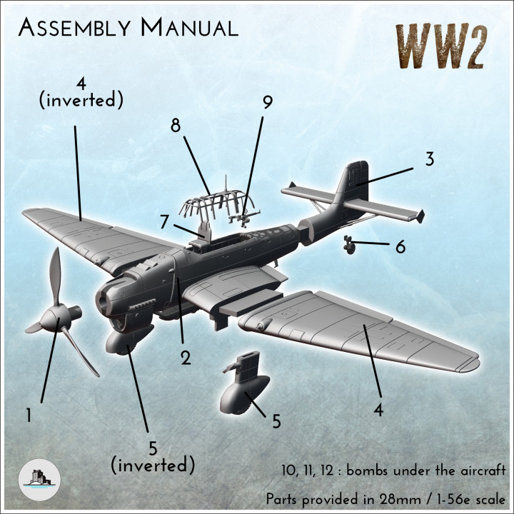 3D Printable Junkers Ju 87 Stuka - Germany Eastern Western Front ...