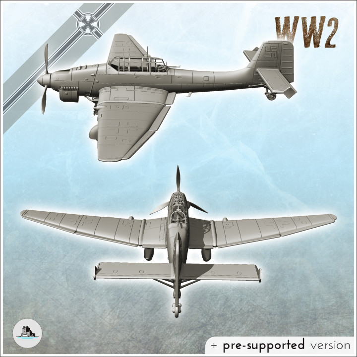 3D Printable Junkers Ju 87 Stuka - Germany Eastern Western Front ...