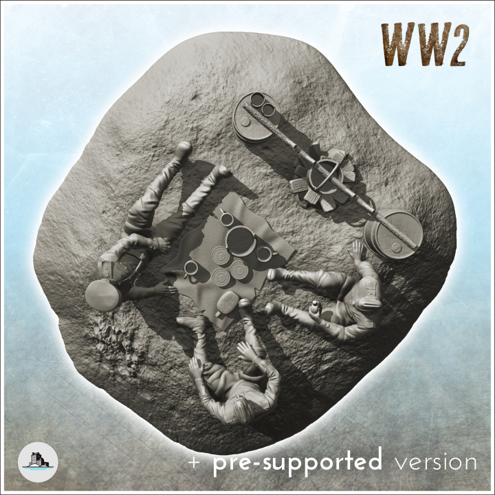 3D Printable USSR soldiers resting around a campfire - Soviet army WW2 ...