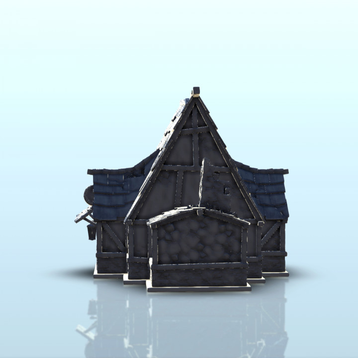 3D Printable Medieval storage warehouse with pulley extension for ...