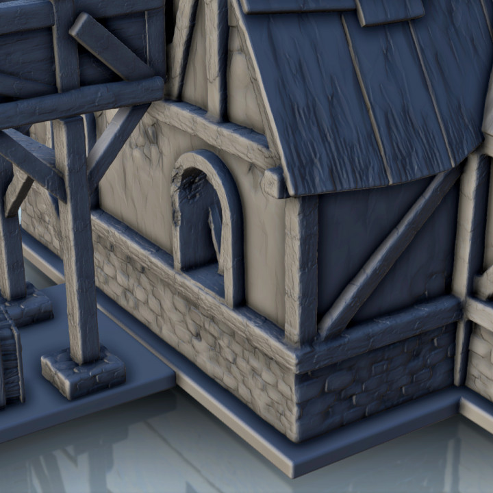 3D Printable Medieval storage warehouse with pulley extension for ...