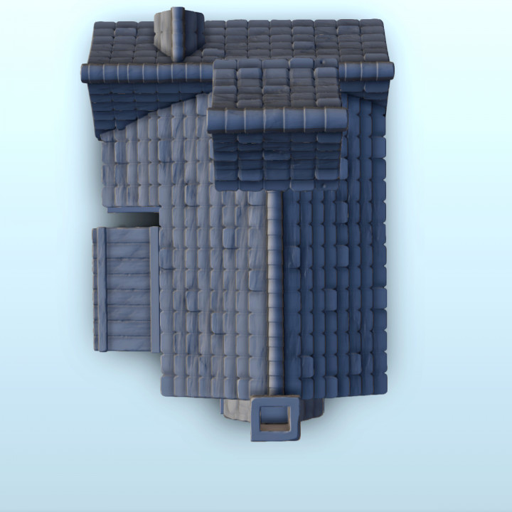 3D Printable Medieval tower building with canopy and chimney (13 ...