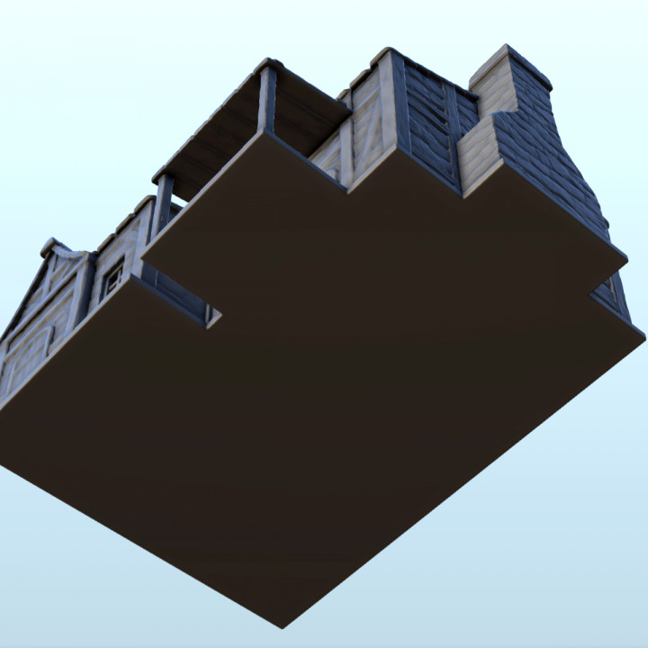 3D Printable Medieval tower building with canopy and chimney (13 ...