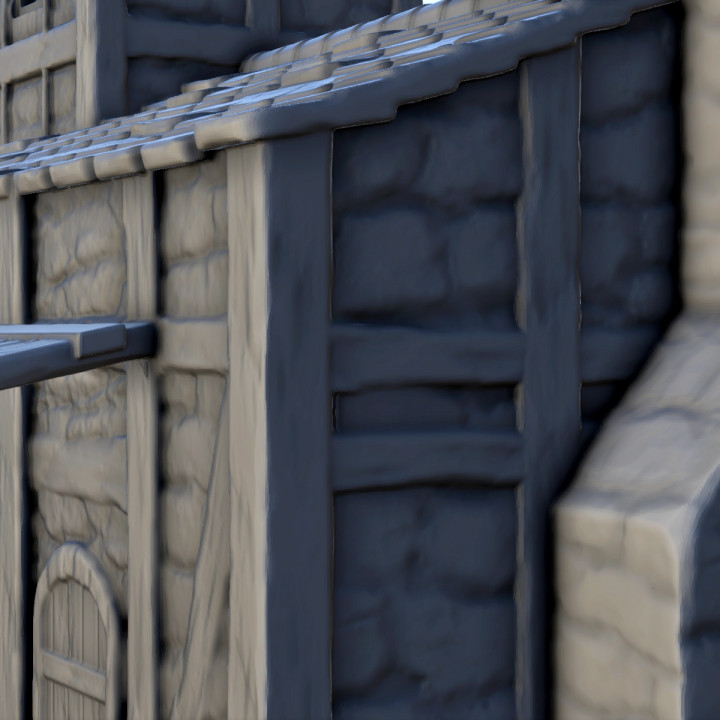 3D Printable Medieval tower building with canopy and chimney (13 ...