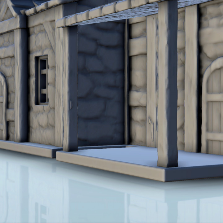 3D Printable Medieval tower building with canopy and chimney (13 ...