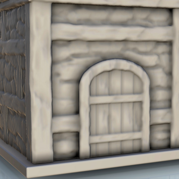 3D Printable Medieval tower building with canopy and chimney (13 ...