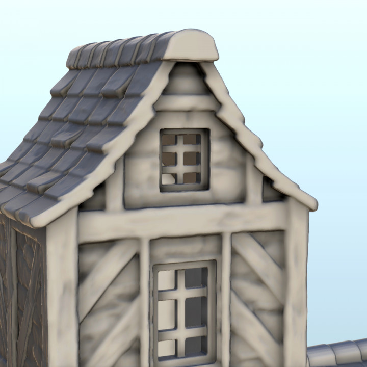 3D Printable Medieval tower building with canopy and chimney (13 ...