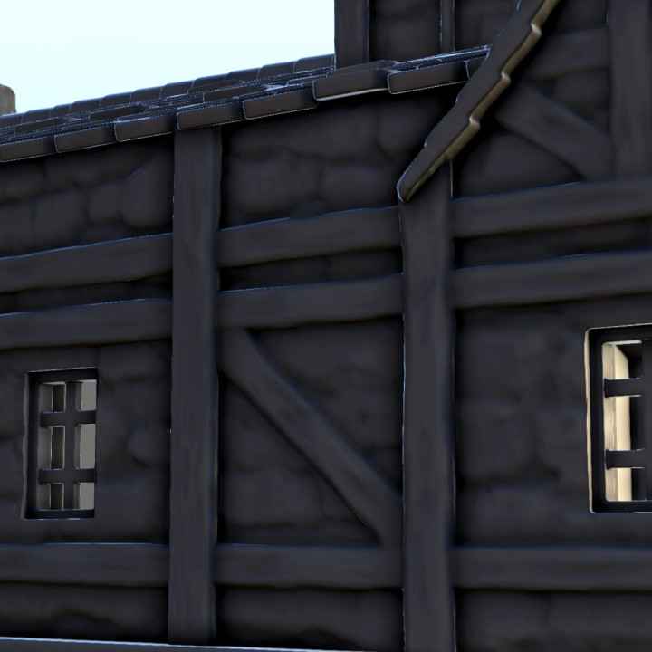 3D Printable Medieval tower building with canopy and chimney (13 ...
