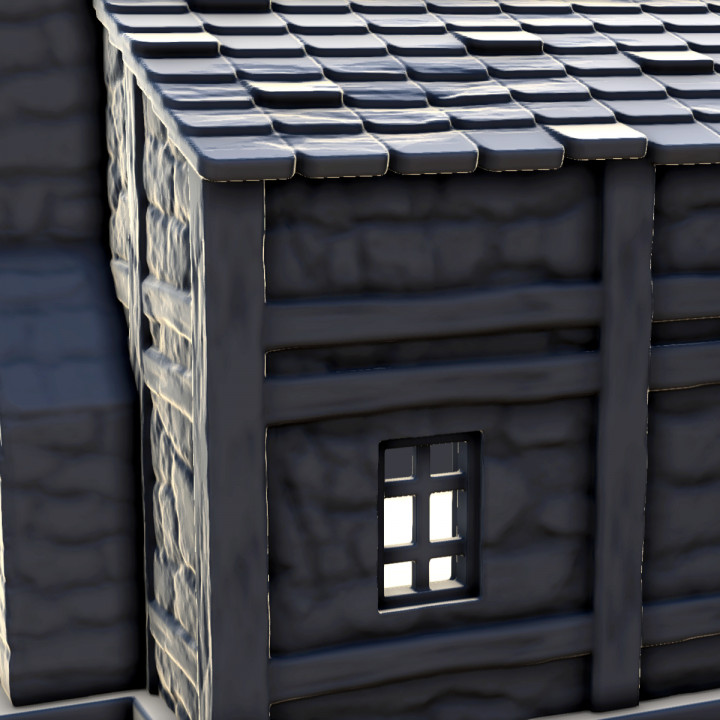 3D Printable Medieval tower building with canopy and chimney (13 ...