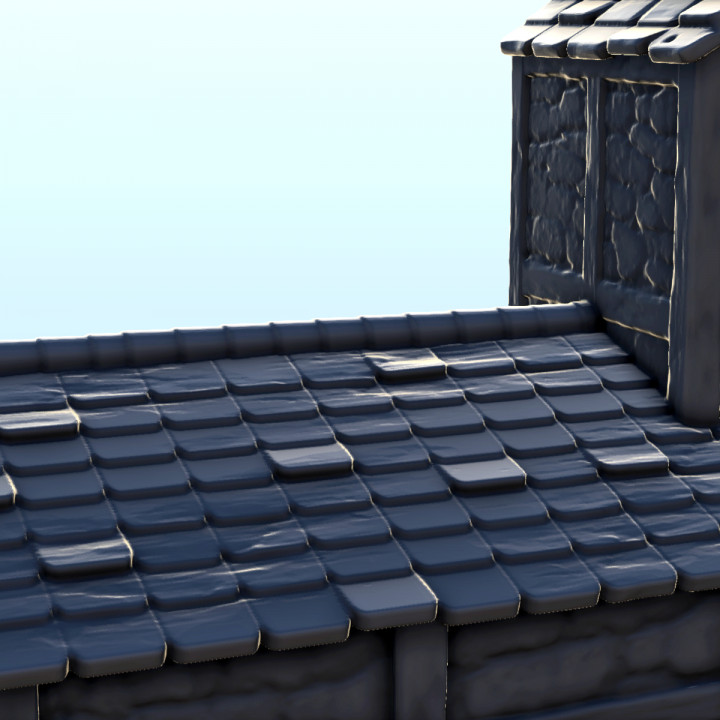 3D Printable Medieval tower building with canopy and chimney (13 ...