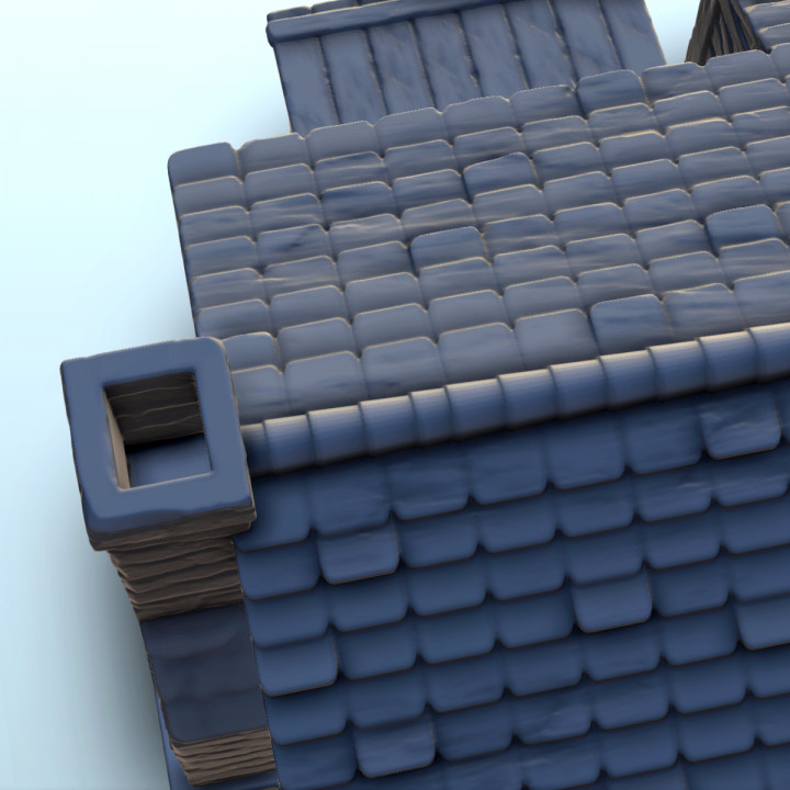 3D Printable Medieval tower building with canopy and chimney (13 ...