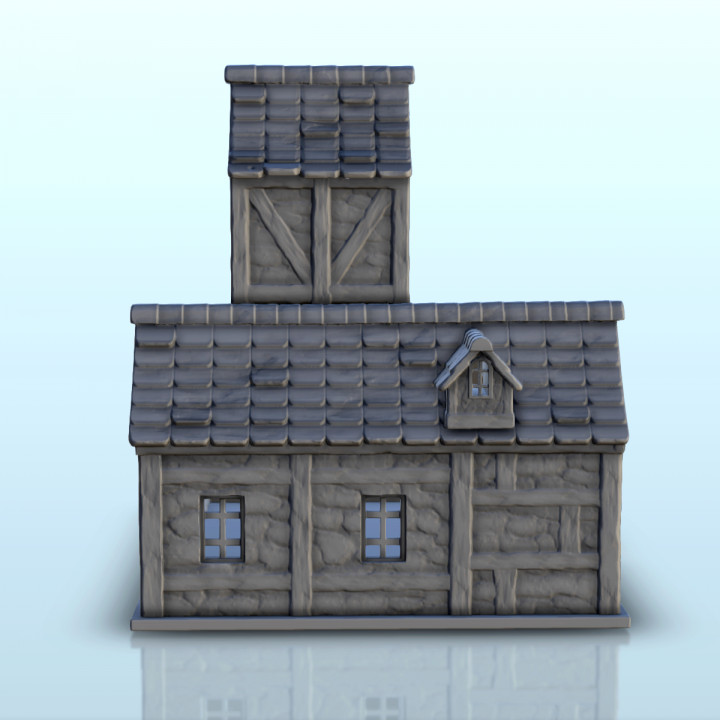 3D Printable Medieval tower building with canopy and chimney (13 ...
