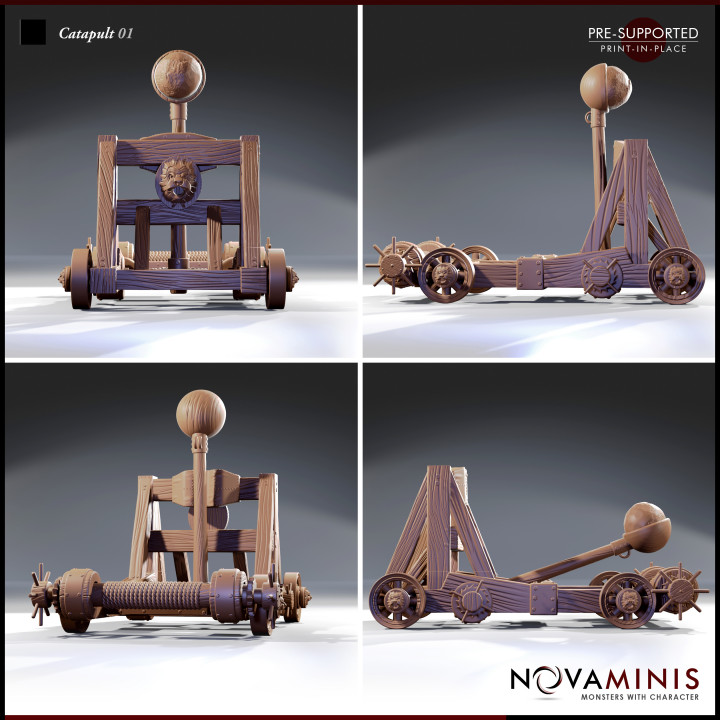 3D Printable Catapult 01 by NOVAMINIS