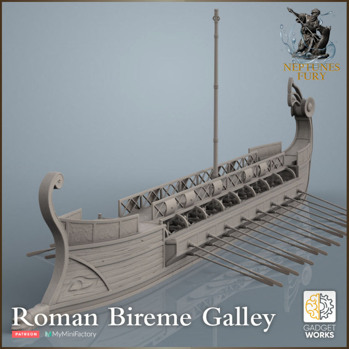 3D Printable Roman Bireme Galley (with and without interior) - Neptunes ...