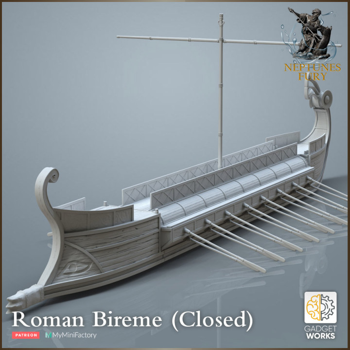 3D Printable Roman Bireme Galley (with and without interior) - Neptunes ...