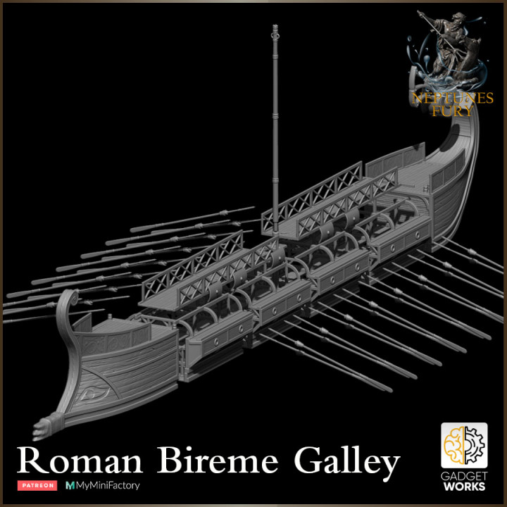 3D Printable Roman Bireme Galley (with and without interior) - Neptunes ...