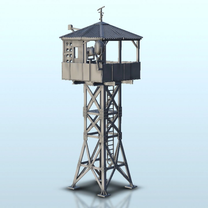 3D Printable Sheltered guard tower - WW3 Cold War miniatures Scenery ...