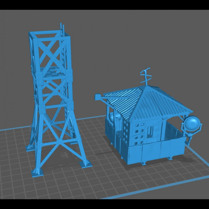 3D Printable Sheltered guard tower - WW3 Cold War miniatures Scenery ...