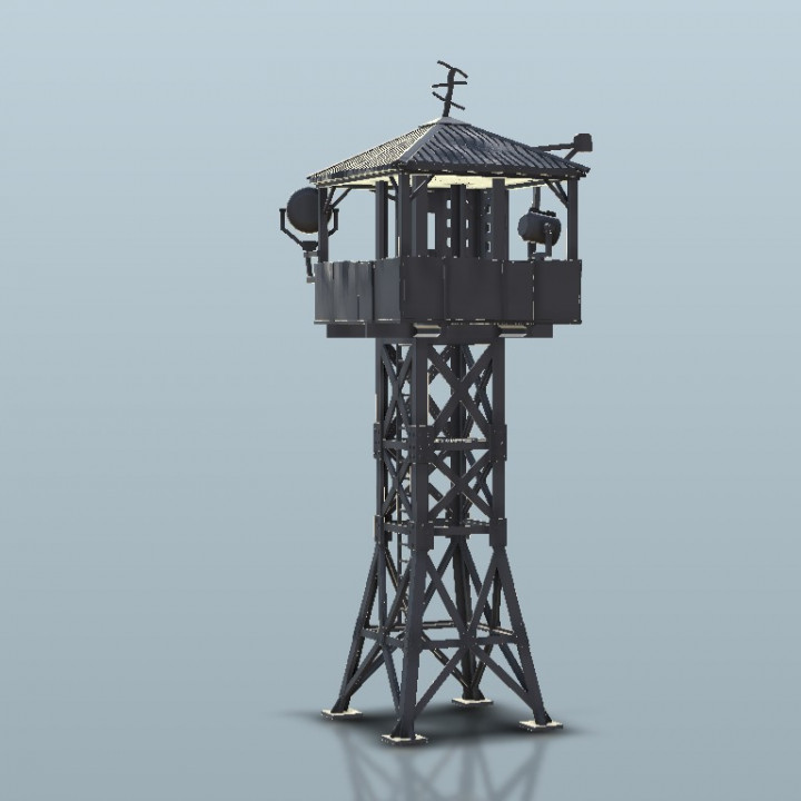 3D Printable Sheltered guard tower - WW3 Cold War miniatures Scenery ...