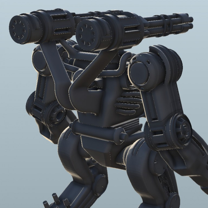 3D Printable Robot Bi-guns - Future Sci-Fi SF Post apocalyptic Tabletop ...