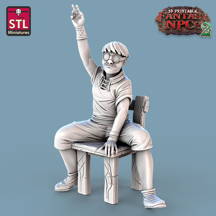 3D Printable Fantasy NPCs 2 - Classroom Set by STL Miniatures