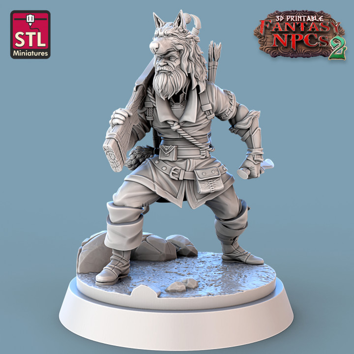 3D Printable Fantasy NPCs 2 - Trophy Hunter Set by STL Miniatures