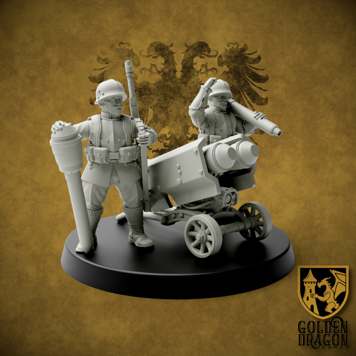 3D Printable Holy Roman Empire - Heavy Weapons by Golden Dragon Games