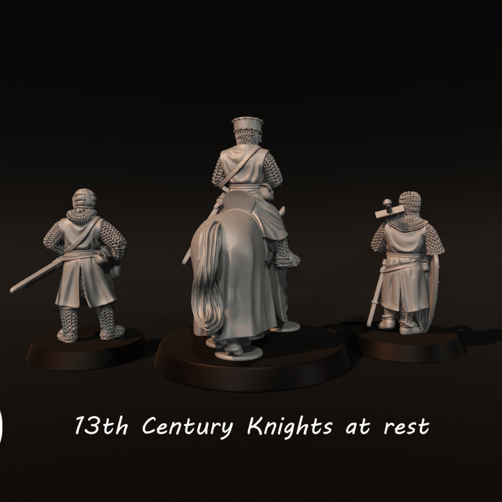 3D Printable 13th Century Knights At Rest by Medbury Miniatures