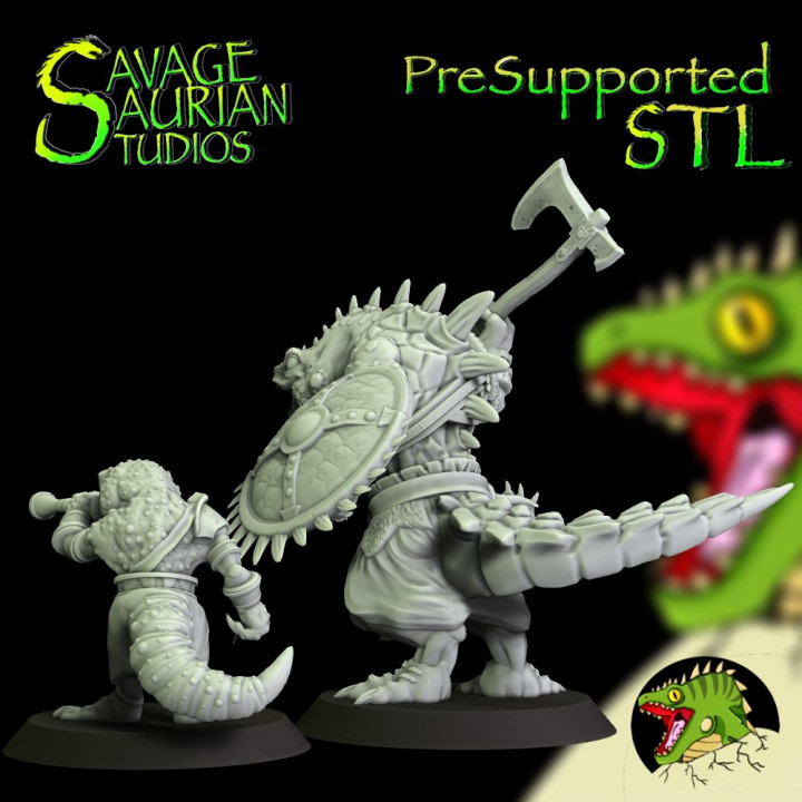 3D Printable God of Roar, Saurrok and Hatchling 2 pack - PreSupported ...