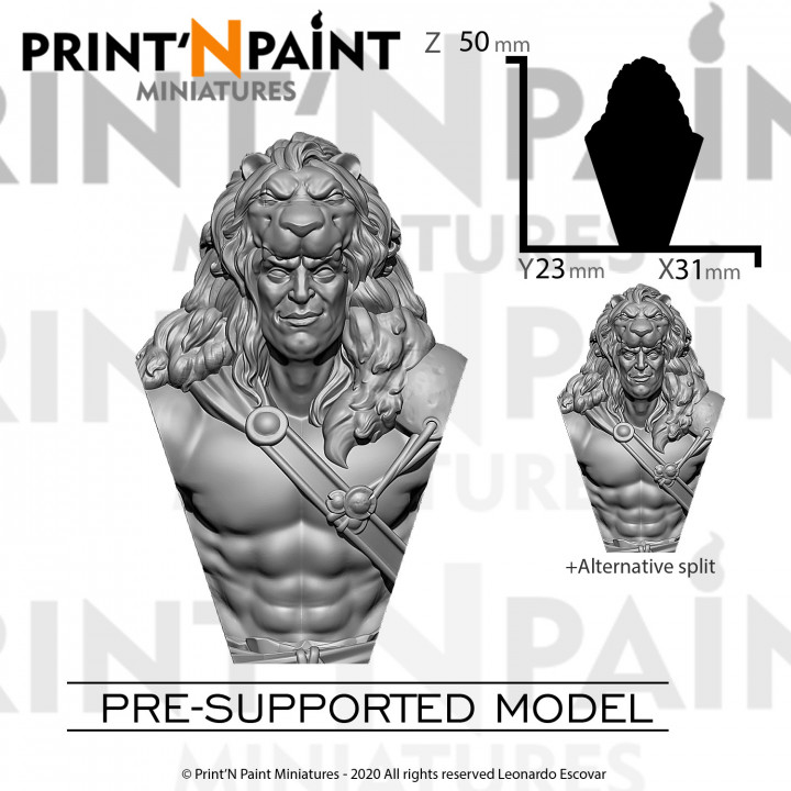 3D Printable Hercules Bust by Leonardo Escovar