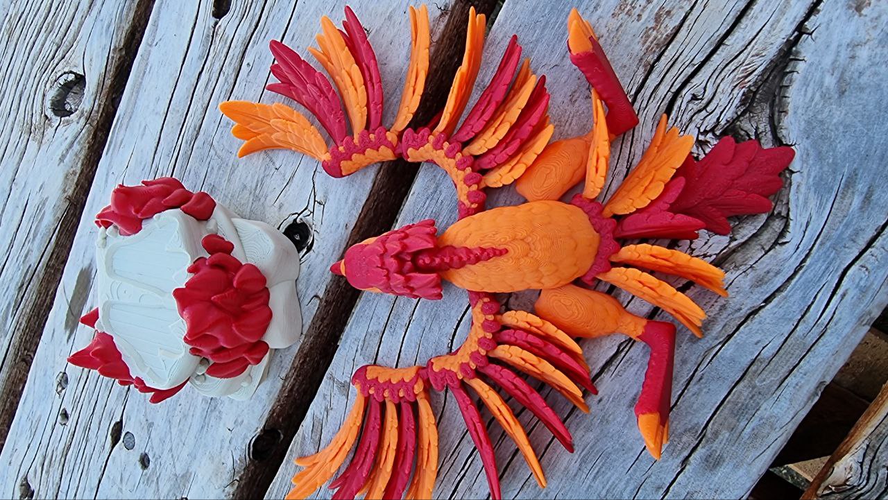 3D Printable Public Release: Flexi Factory Print-in-place Phoenix with ...