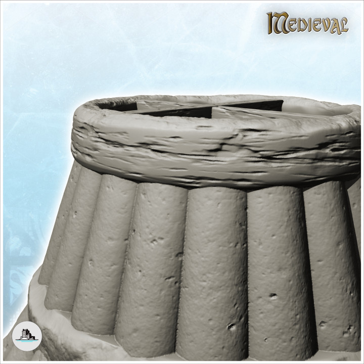 3D Printable Traditional round hut with rounded tile roof and window ...