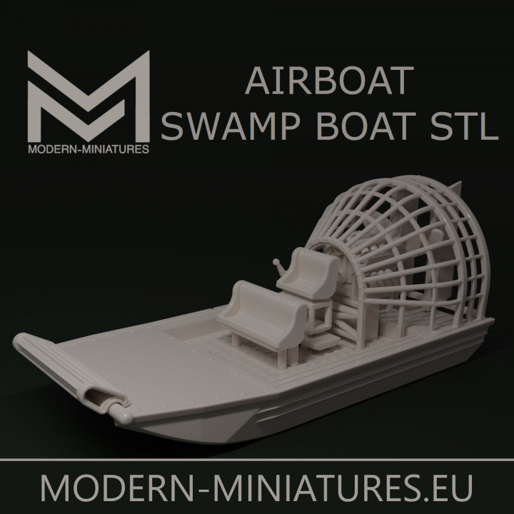 3D Printable Airboat Swamp Boat by Modern-Miniatures.eu