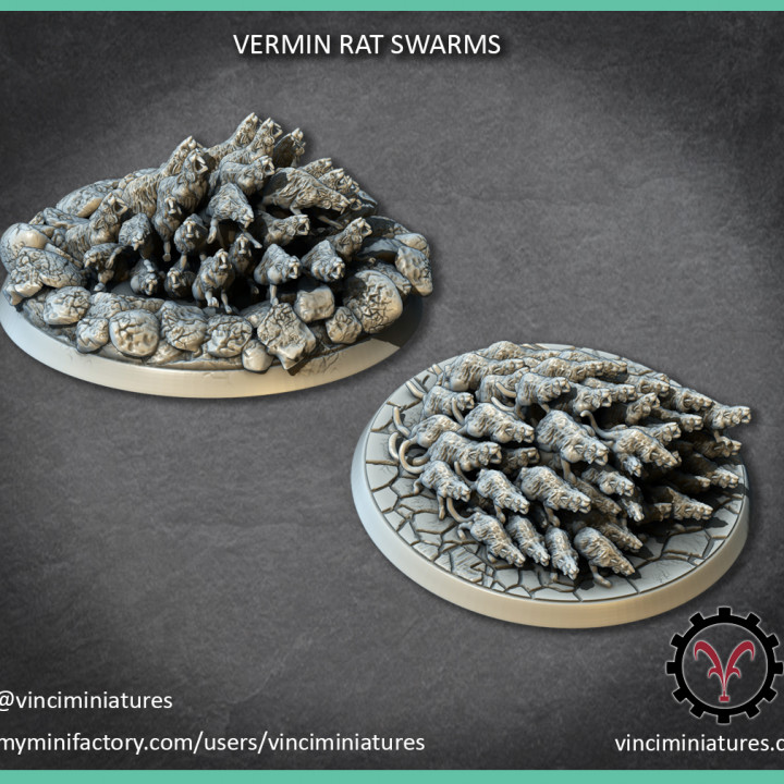 3D Printable VERMIN RAT SWARMS by vinciminiatures