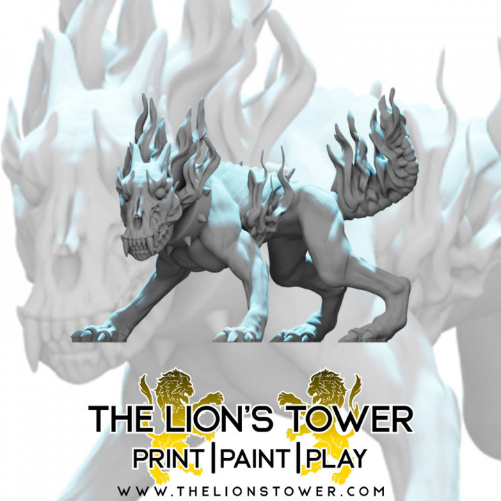 3D Printable Hellhounds (Set of 5 x 32mm scale presupported miniatures ...