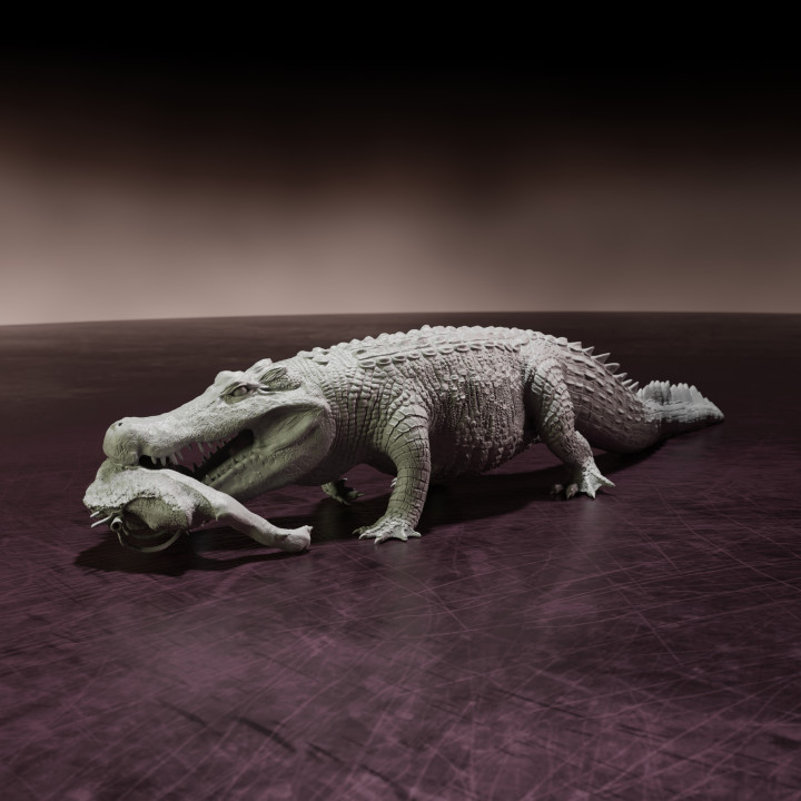 3D Printable Deinosuchus walking - pre-supported prehistoric crocodile ...