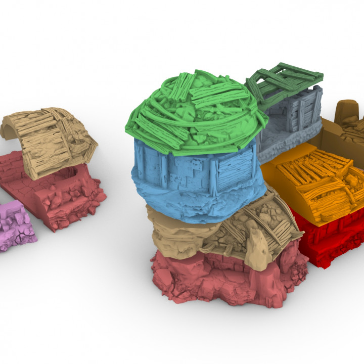3D Printable Large Orc Hovels by GameScape3D