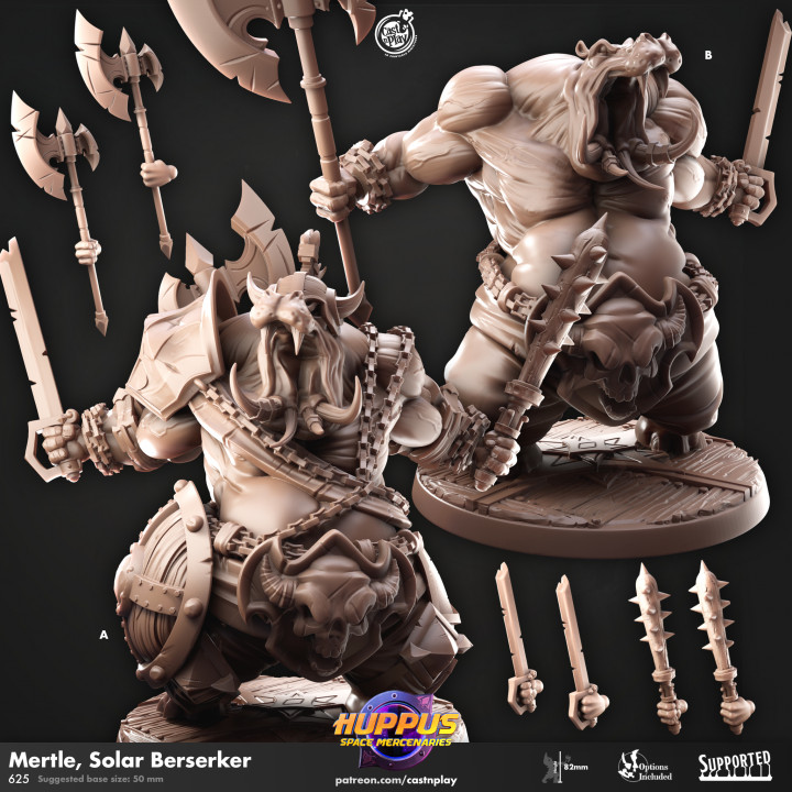 3D Printable Mertle, Solar Berserker (Pre-Supported) by Cast n Play