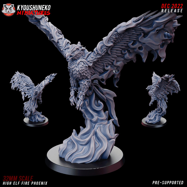 3D Printable High Elf Fire Phoenix by Kyoushuneko Miniatures