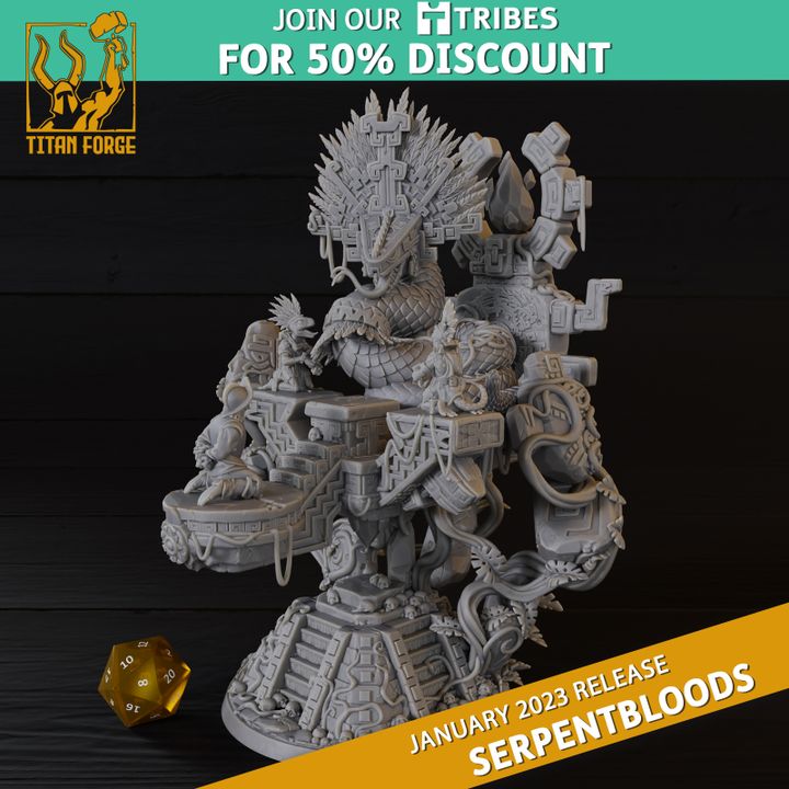 3D Printable Titan Forge Miniatures - 2023 - January - Serpentbloods by Titan Forge Miniatures