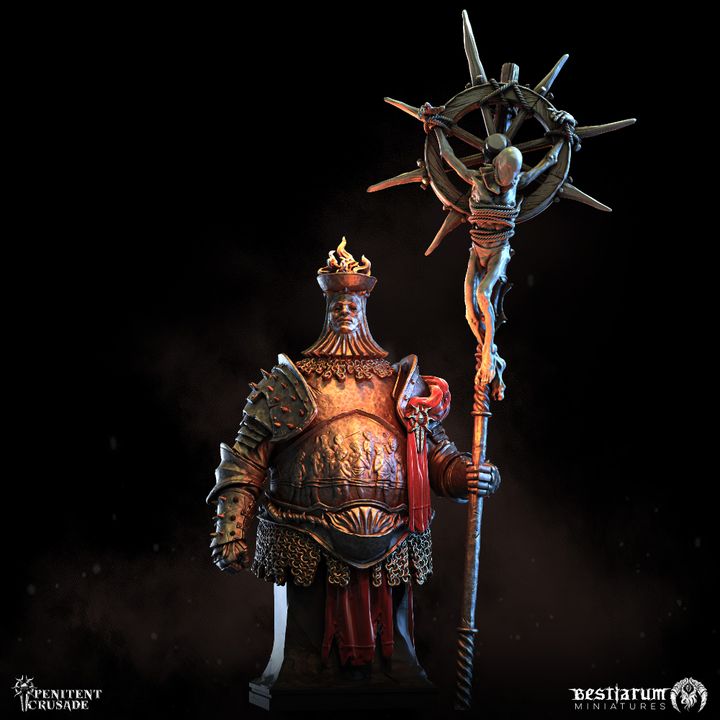 3D Printable Flame Defender - Bust | Penitent Crusade | Busts & Display ...