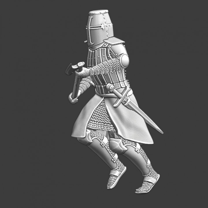 3D Printable Medieval crusader Knight running with great axe by ...